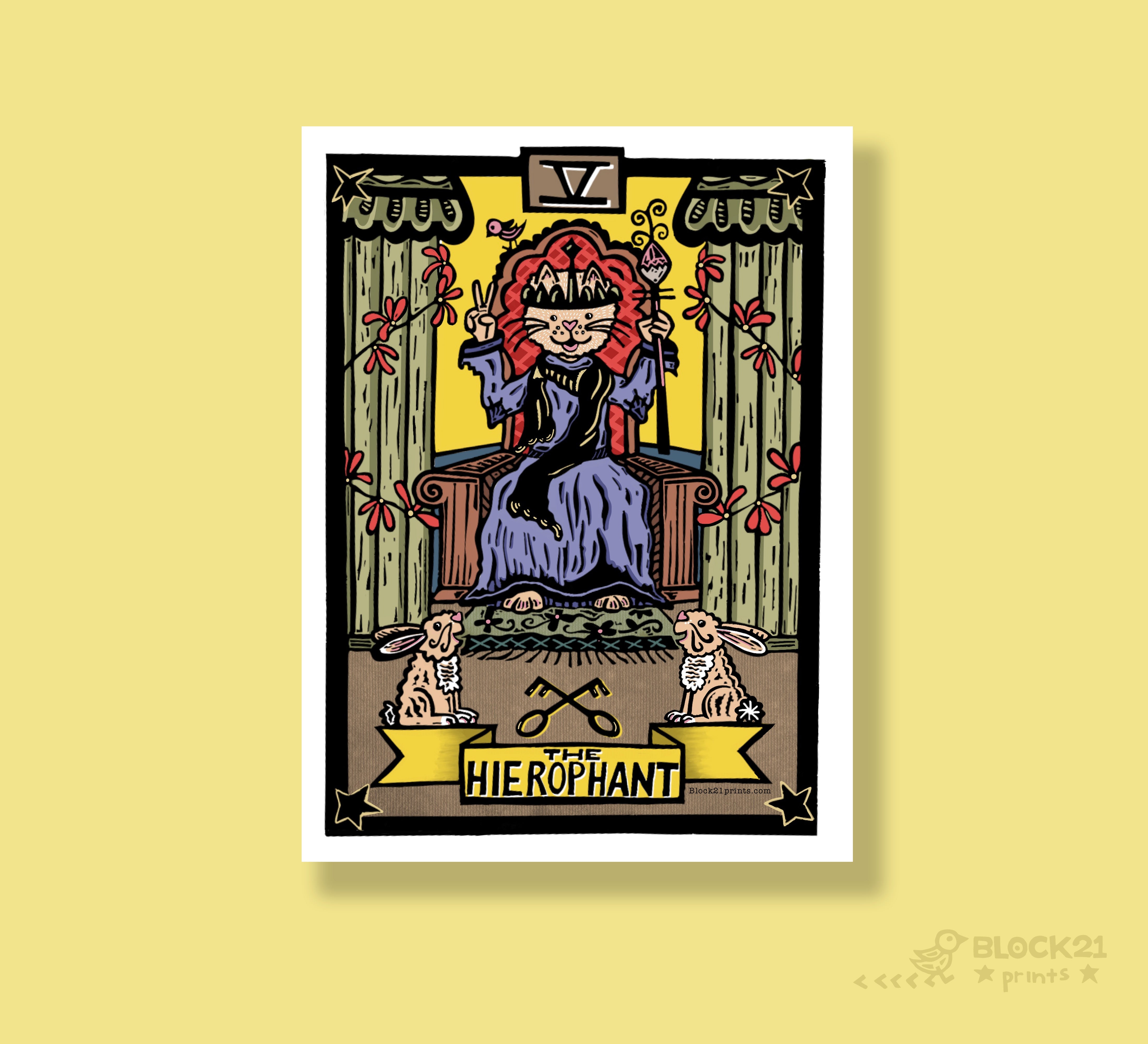 The Hierophant Tarot - #5 – Block21Prints